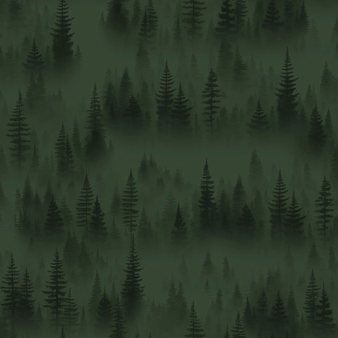 Tree Fabric, Mountain Fabric, Forest Fabric, by the Yard, Timeless ...