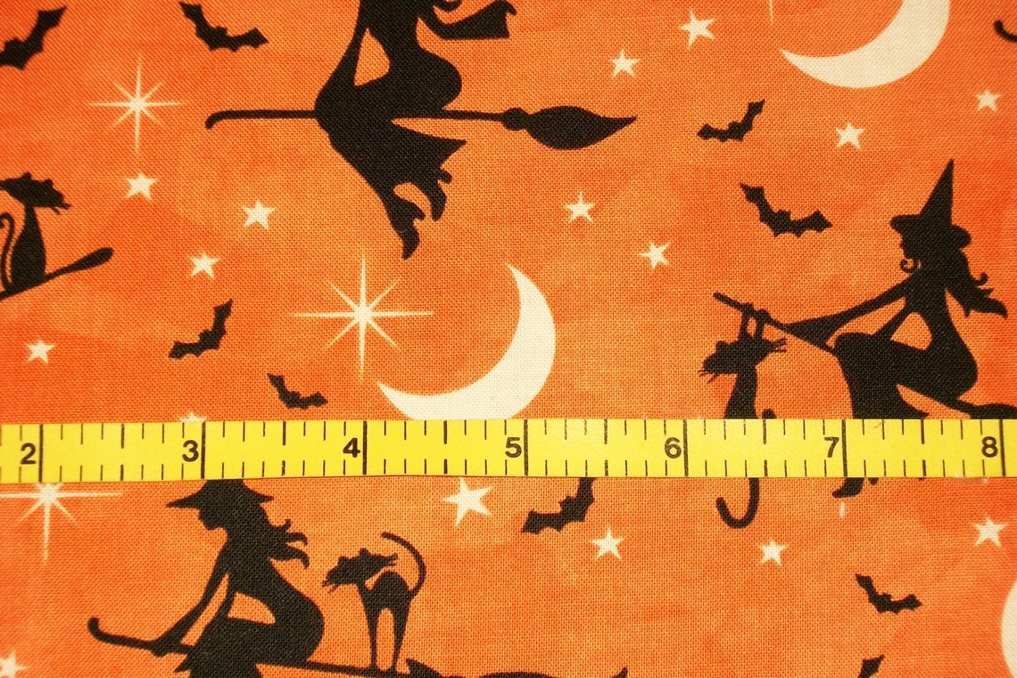 Halloween Fabric Witch Fabric By The Yard Michael Miller | Etsy