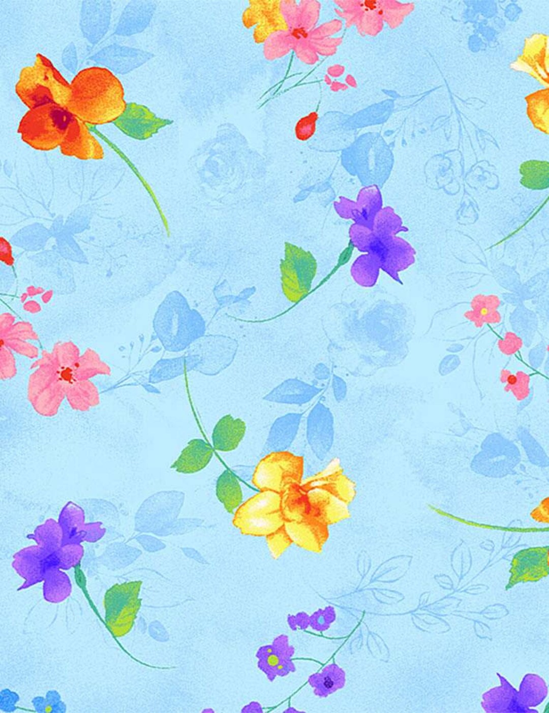 Flower Fabric, by the Yard, Spring Fabric, Timeless Treasures, Quilting ...