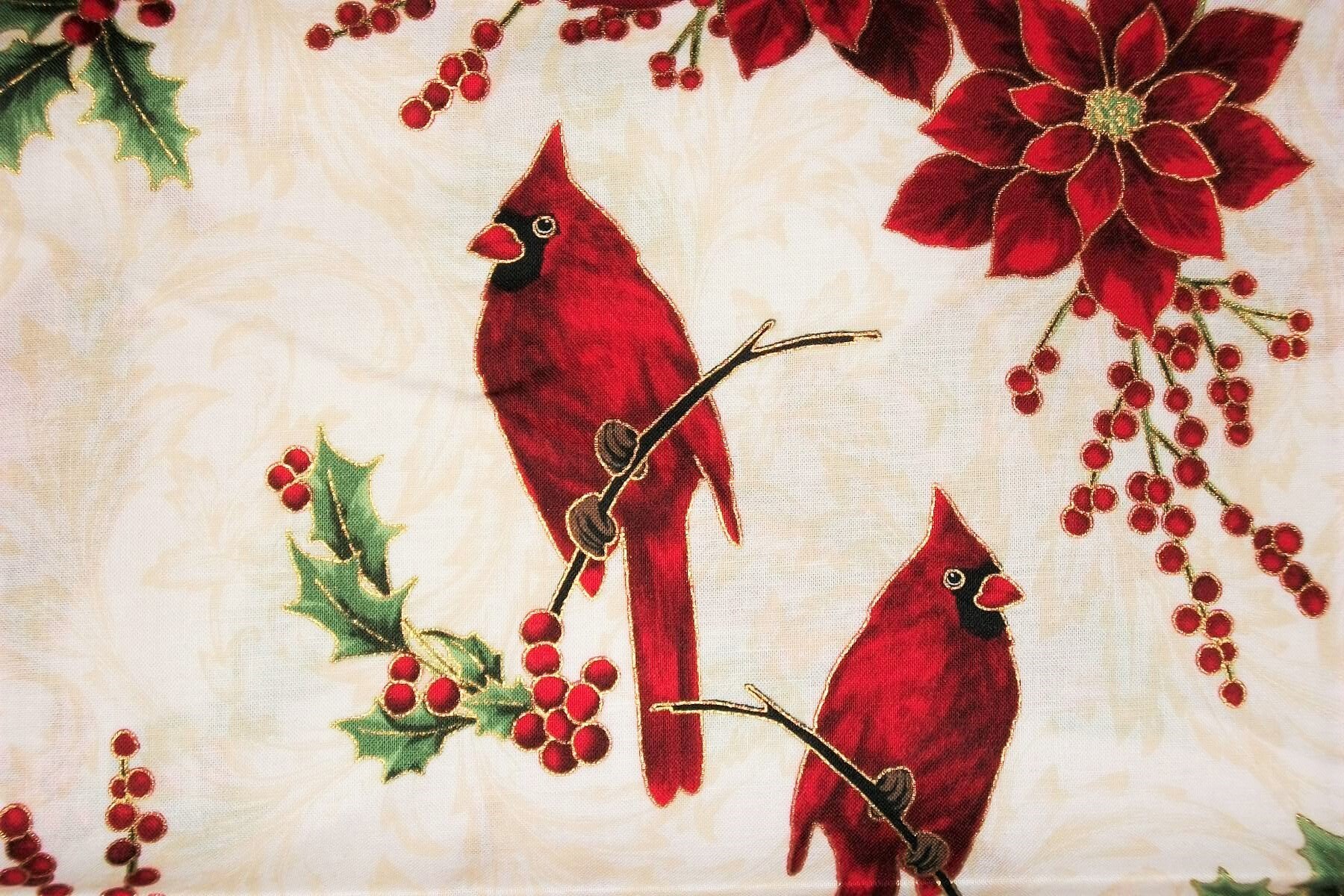 Cardinal Fabric Bird Fabric Christmas Fabric by the Yard - Etsy