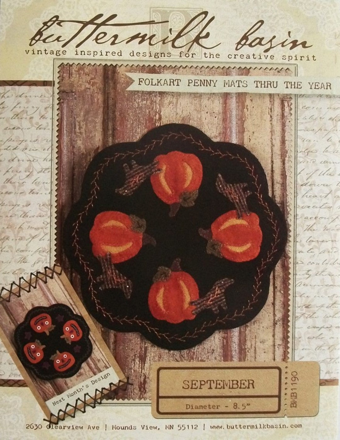 Wool Applique Pattern, Pumpkin Pattern, Thanksgiving Wool Applique ...