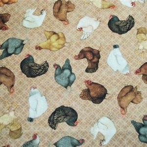 Chicken Fabric, Hen Fabric, by the Yard, QT Fabrics, Country Fabric ...