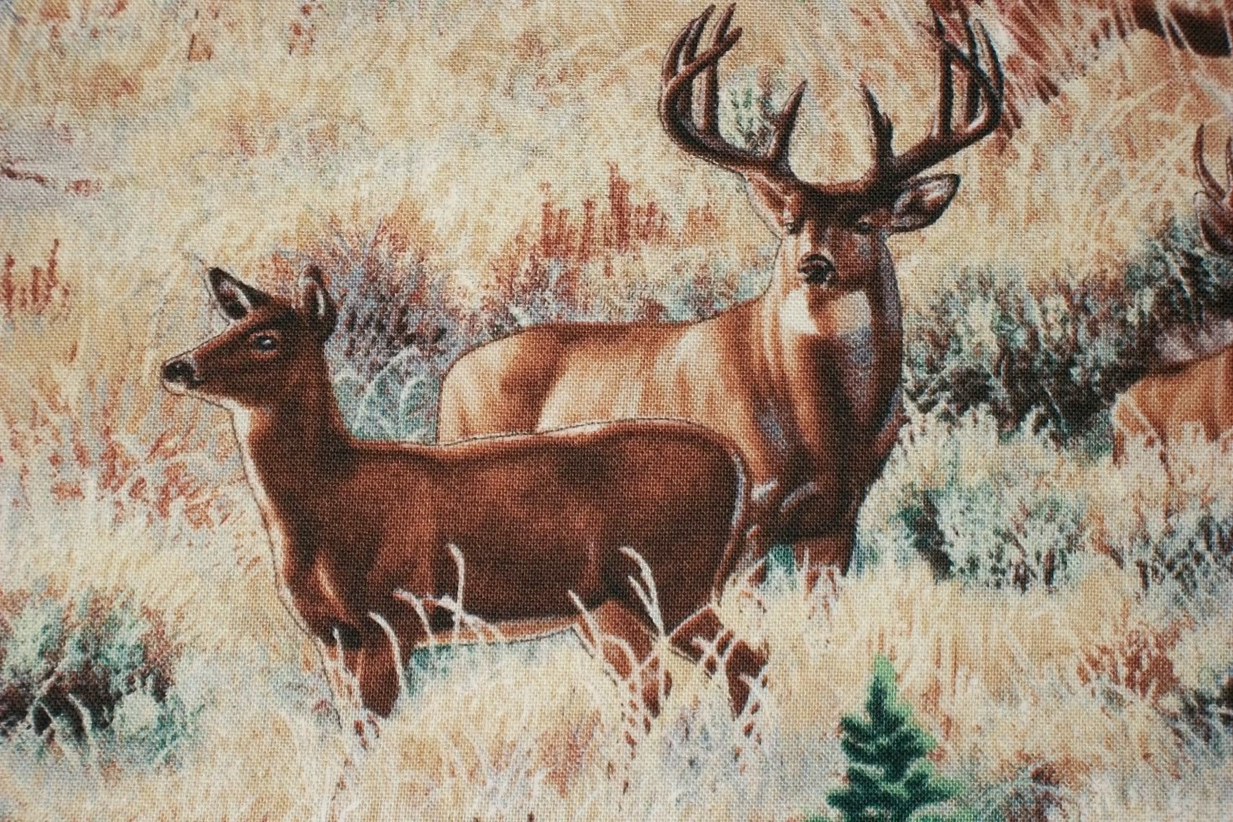 Deer Fabric Nature Fabric by the Yard Elizabeth Studios | Etsy