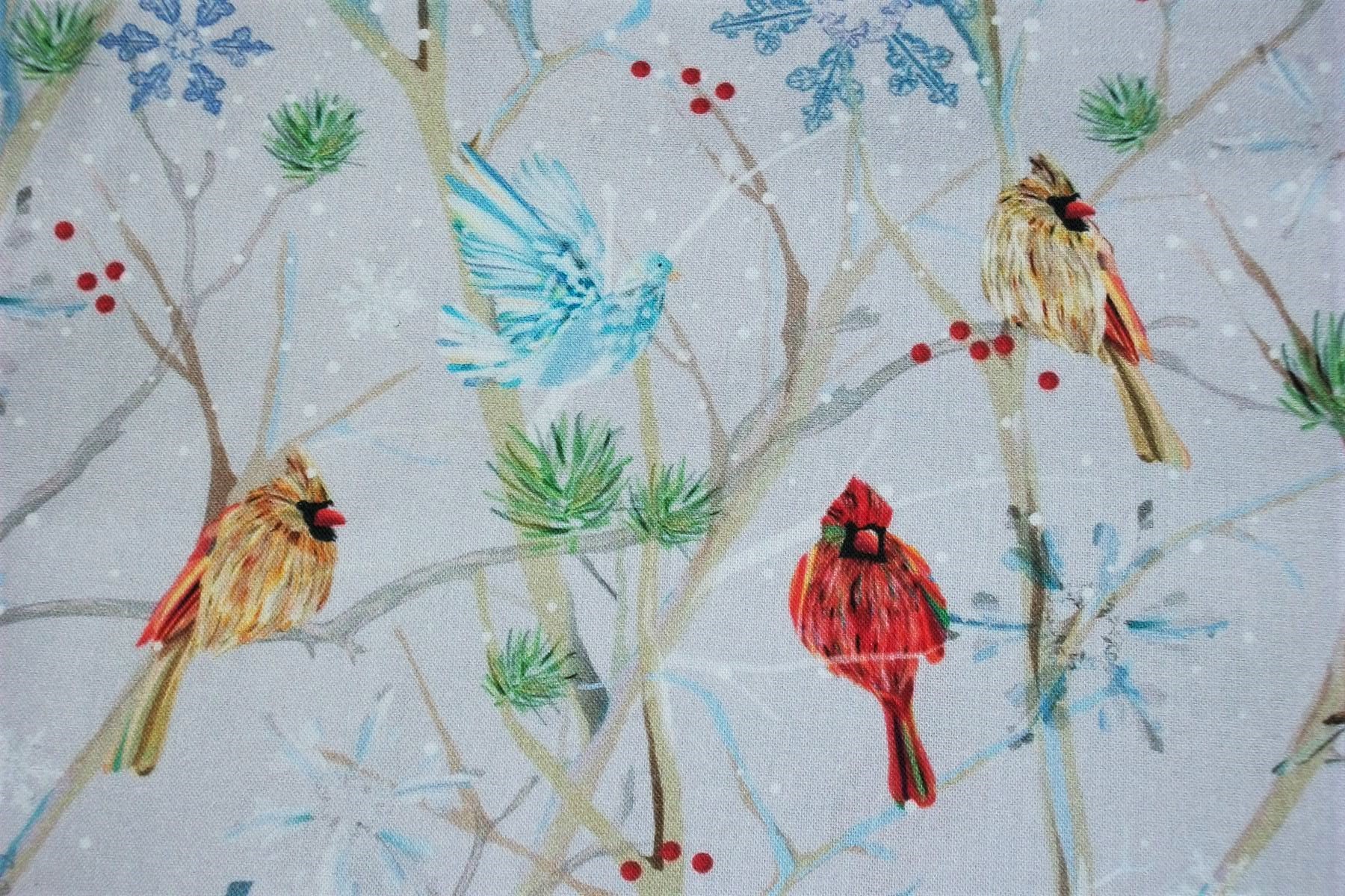 Cardinal Fabric Bird Fabric by the Yard Rustic Fabric QT - Etsy