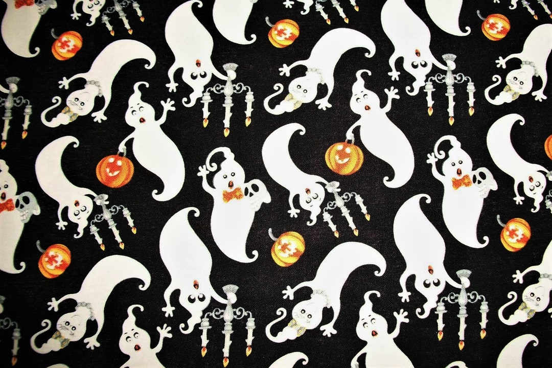 Halloween Fabric, Ghost Fabric, by the Yard, Henry Glass, Quilting ...