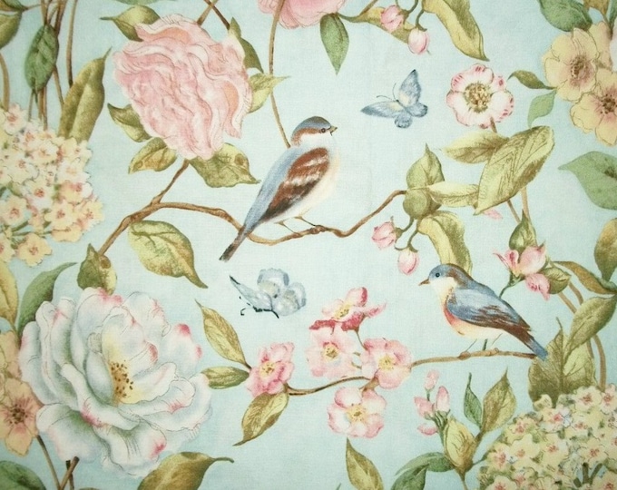 Bird Fabric Susan Winget Fabric by the Yard Longwood Bird Floral Master ...