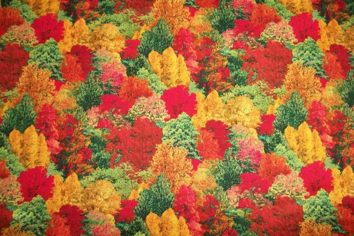 Fall Fabric Fall Tree Fabric by the Yard Elizabeth Studios - Etsy