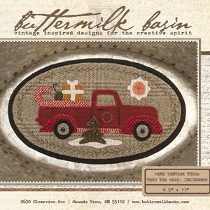 Wool Applique Pattern, Red Truck Pattern, Christmas Wool Applique, Wool ...