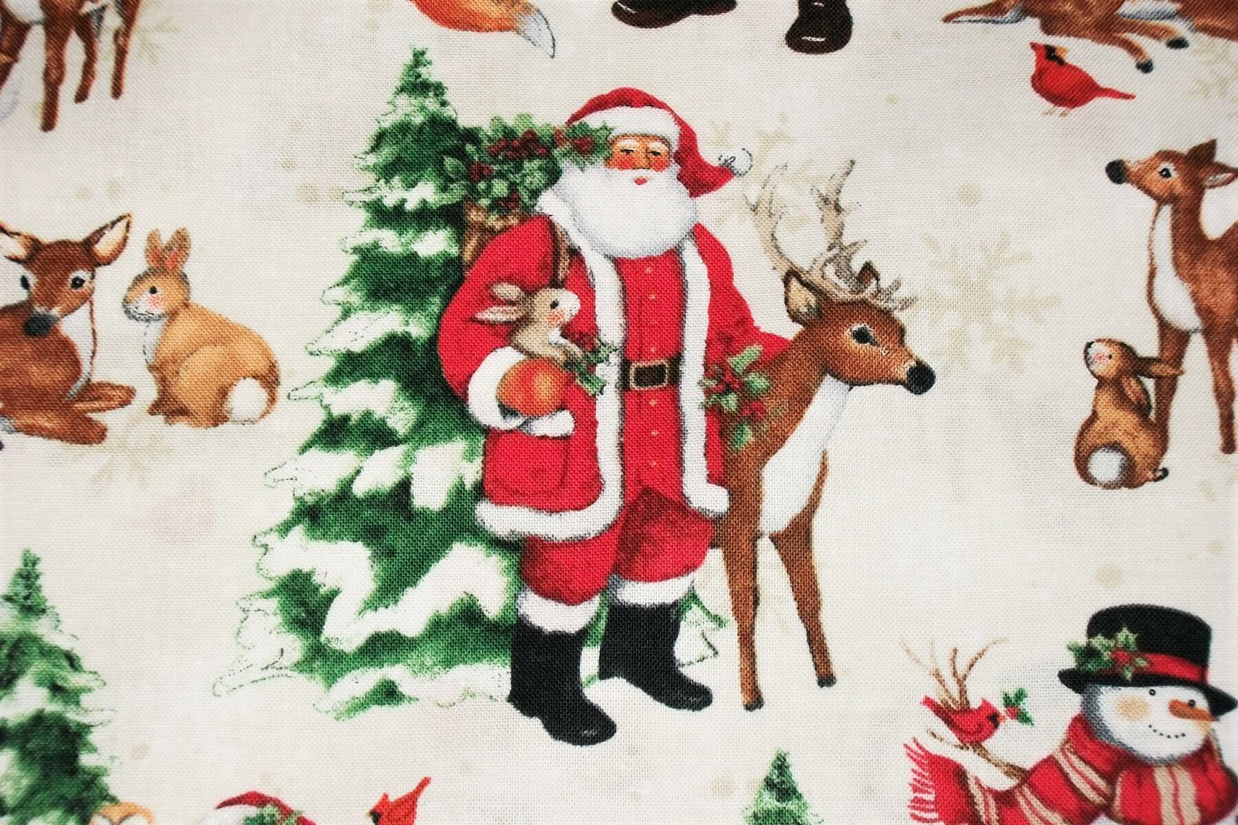 Susan Winget Santa Fabric Christmas Snowman Fabric by the - Etsy