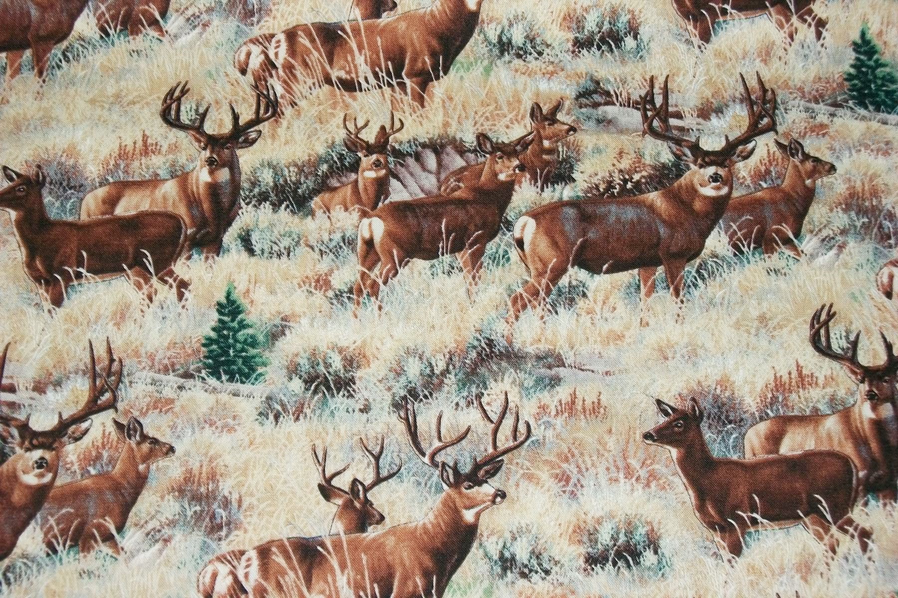 Deer Fabric Nature Fabric by the Yard Elizabeth Studios | Etsy