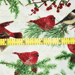 Cardinal Fabric Bird Fabric Christmas Fabric Chickadee - Etsy