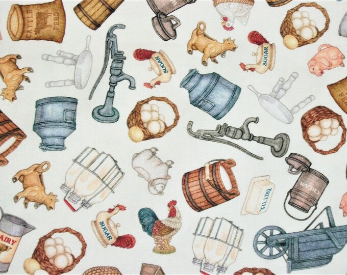 Country Fabric, Kitchen Fabric, by the Yard, QT Fabrics, Quilting ...