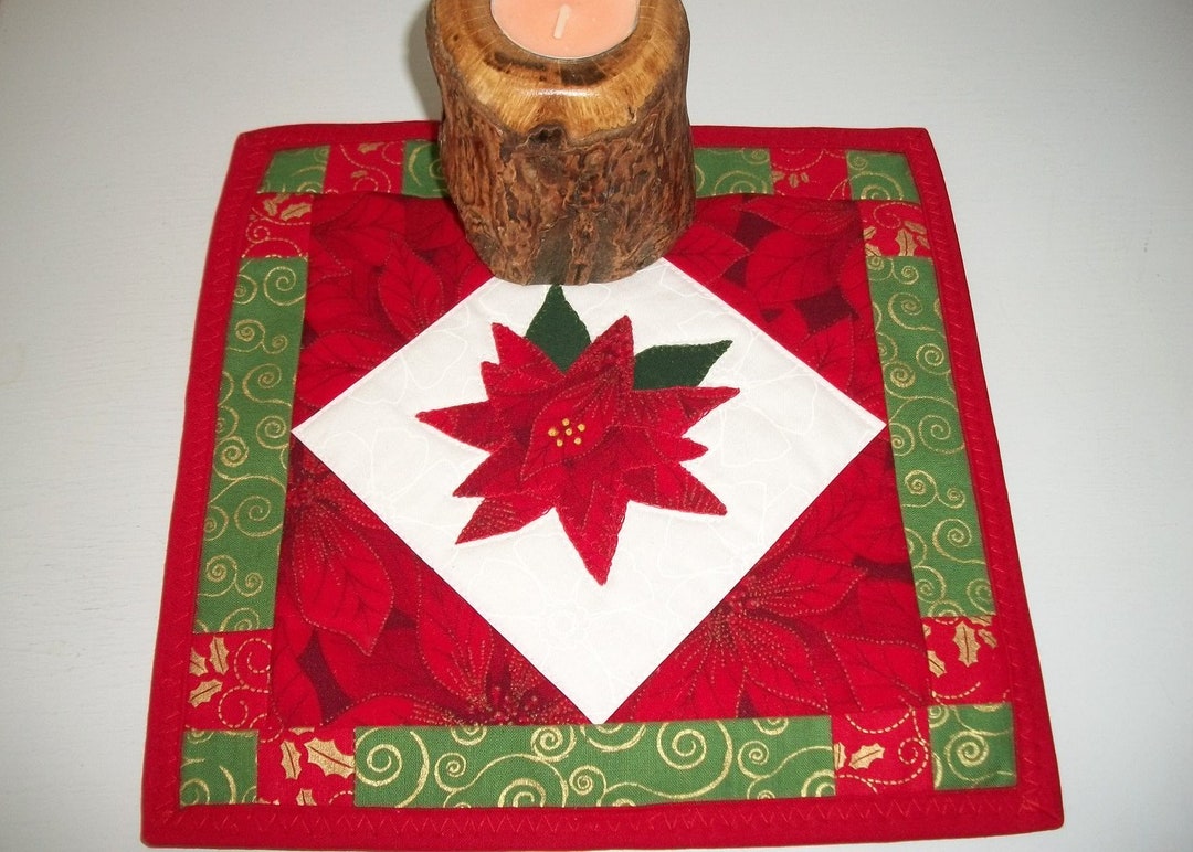 Candle Mat, Mug Rug, Christmas Candle Mat, Winter Decor, Holiday Decor ...