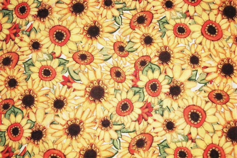 Susan Winget Fabric Sunflower Fabric by the Yard Fall | Etsy