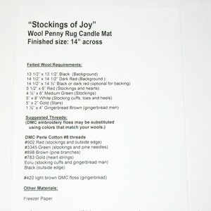 Wool Applique Pattern, Christmas Wool Applique Pattern, Stocking Wool ...