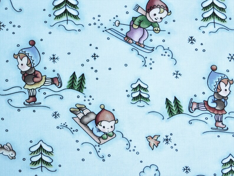 Christmas Fabric Winter Fabric Snow Village Fabric by the - Etsy