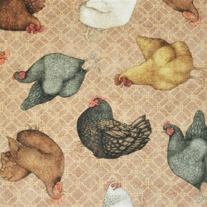 Chicken Fabric, Hen Fabric, by the Yard, QT Fabrics, Country Fabric ...