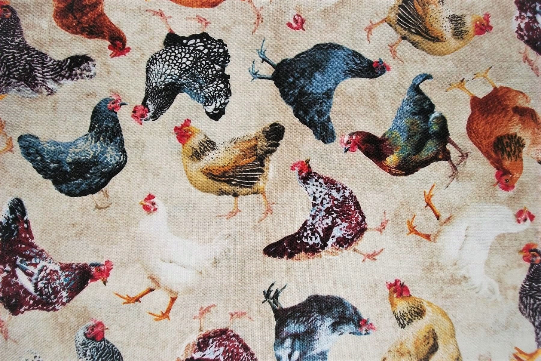 Chicken Fabric Hen Fabric by the Yard Timeless Treasures - Etsy