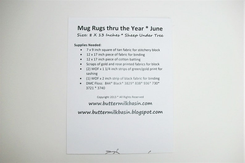 Wool Applique Pattern, Wool Mug Rug Pattern, Folk Art Wool Pattern ...