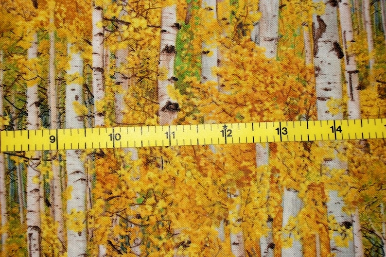 Tree Fabric Aspen Fall Tree Fabric by the Yard Elizabeth - Etsy