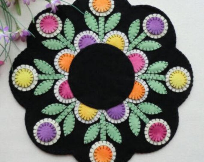 Wool Applique Pattern, Flower Pattern, Easter Wool Applique, Wool ...