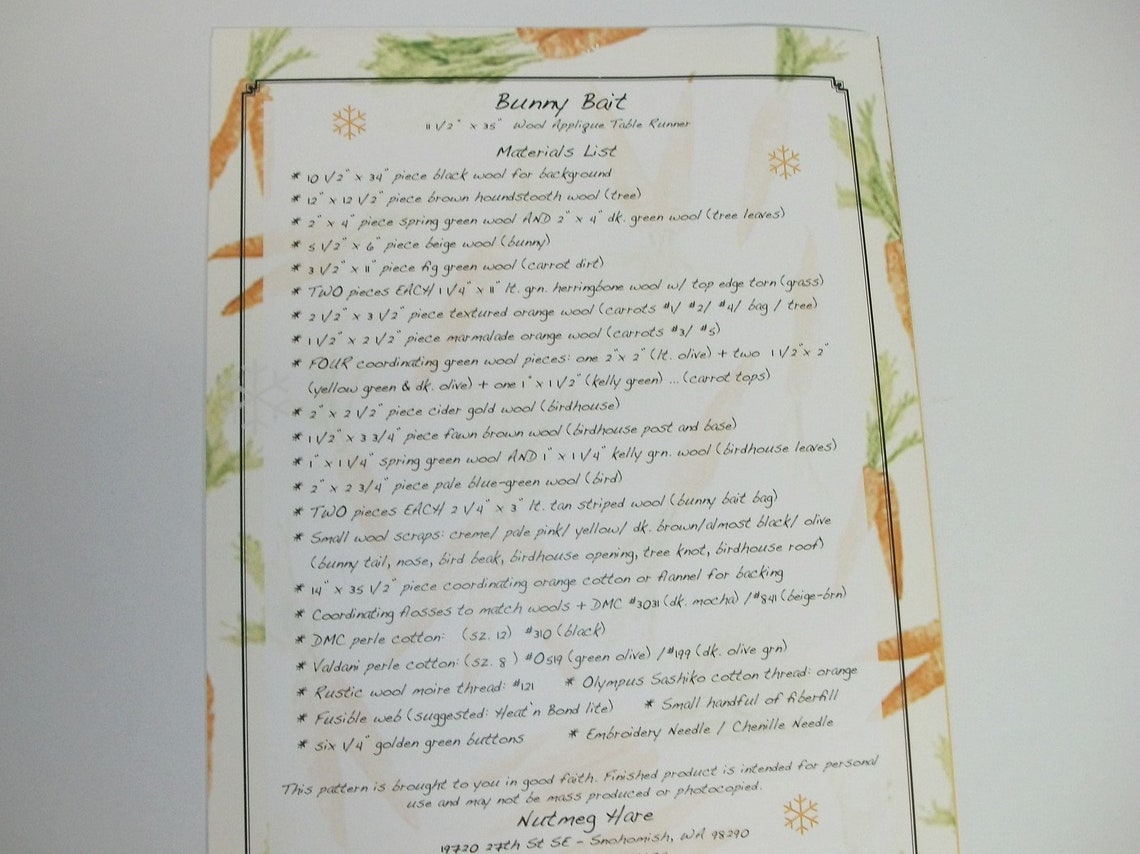 Wool Applique Pattern Rabbit Pattern Easter Wool Applique - Etsy