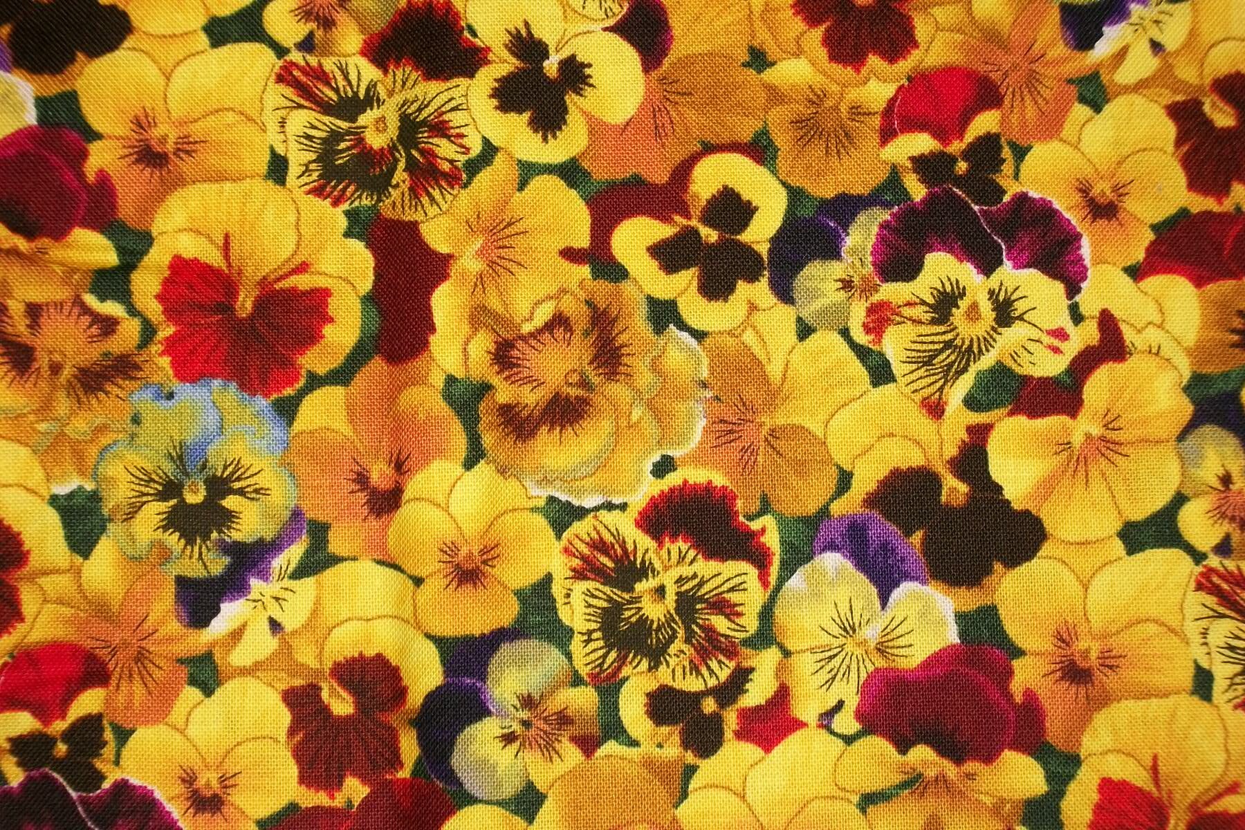 Flower Fabric Pansy Fabric by the Yard Spring Fabric | Etsy
