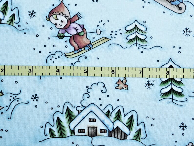 Christmas Fabric Winter Fabric Snow Village Fabric by the - Etsy