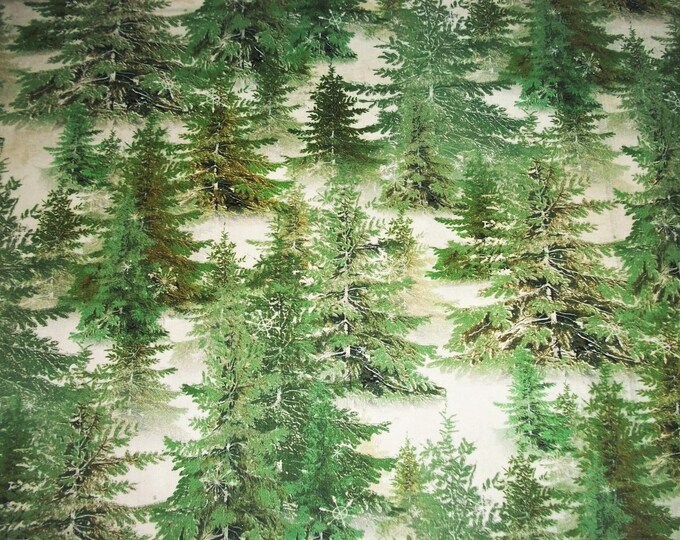 Tree Fabric, Christmas Tree Fabric, Forest Fabric, by the Yard ...