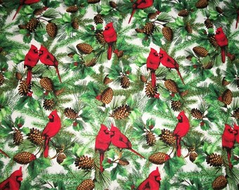 Christmas Cardinal Fabric - Etsy
