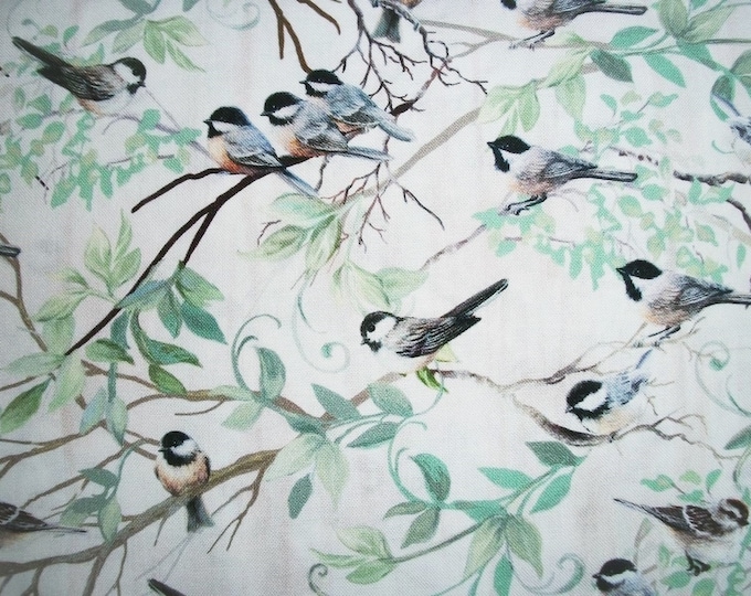 Bird Fabric, Chickadee Fabric, by the Yard, Spring Fabric, Timeless ...