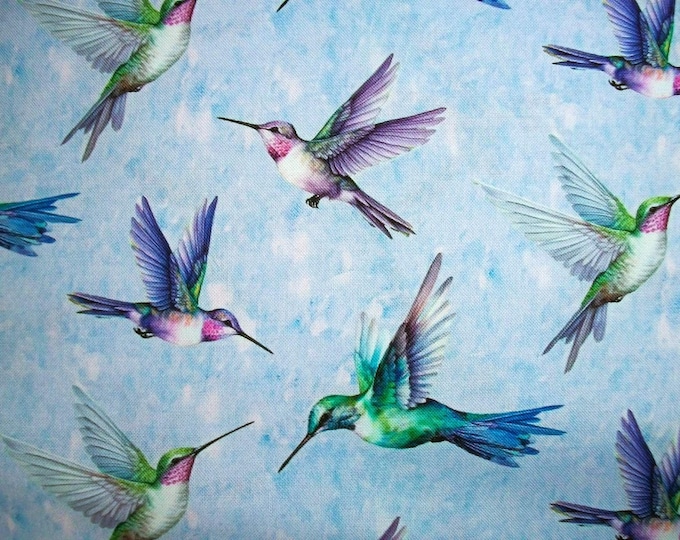 Hummingbird Fabric, Bird Fabric, by the Yard, Timeless Treasures ...