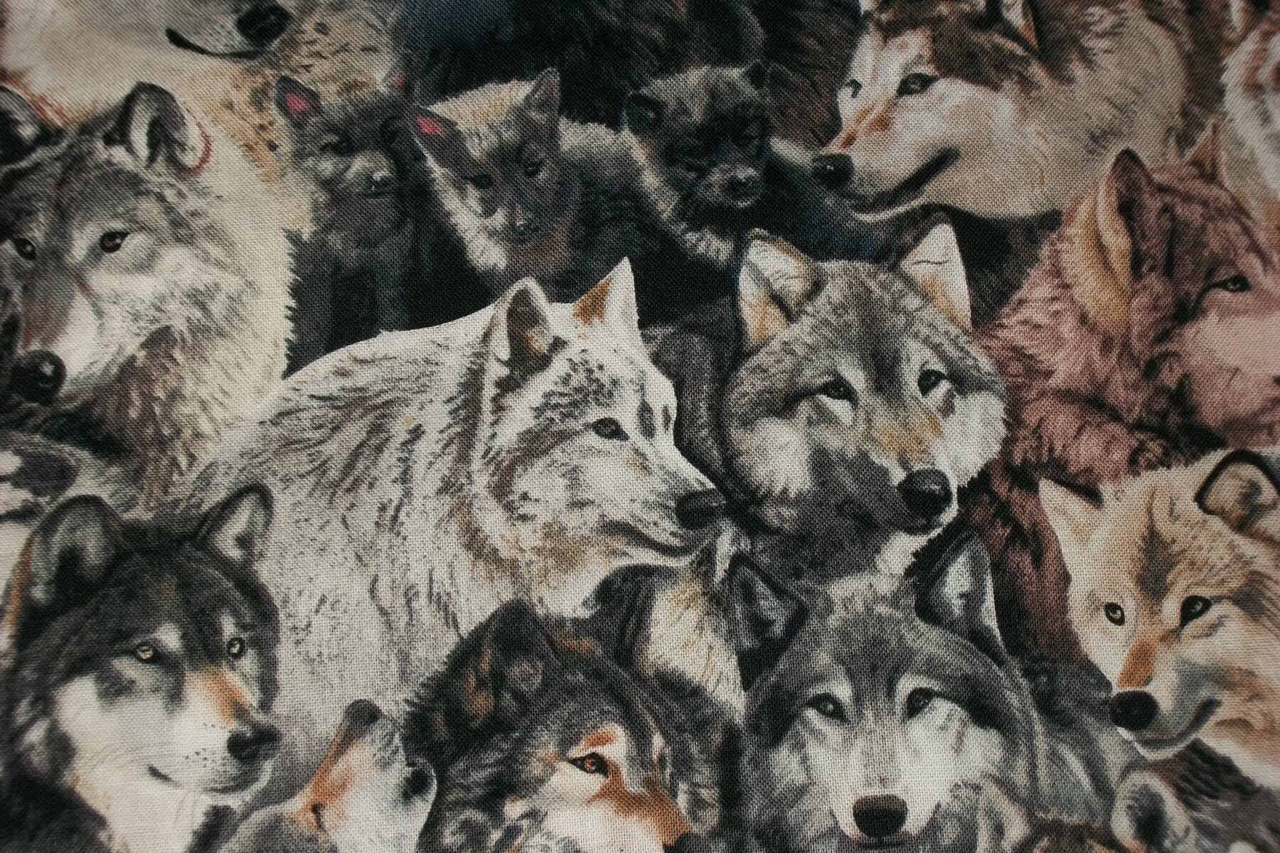 Wolf Fabric Wolves Fabric Canine Fabric by the Yard | Etsy