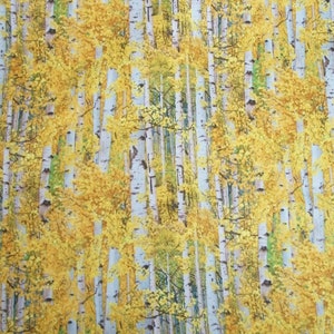 Tree Fabric, Aspen Fall Tree Fabric, by the Yard, Elizabeth Studios ...