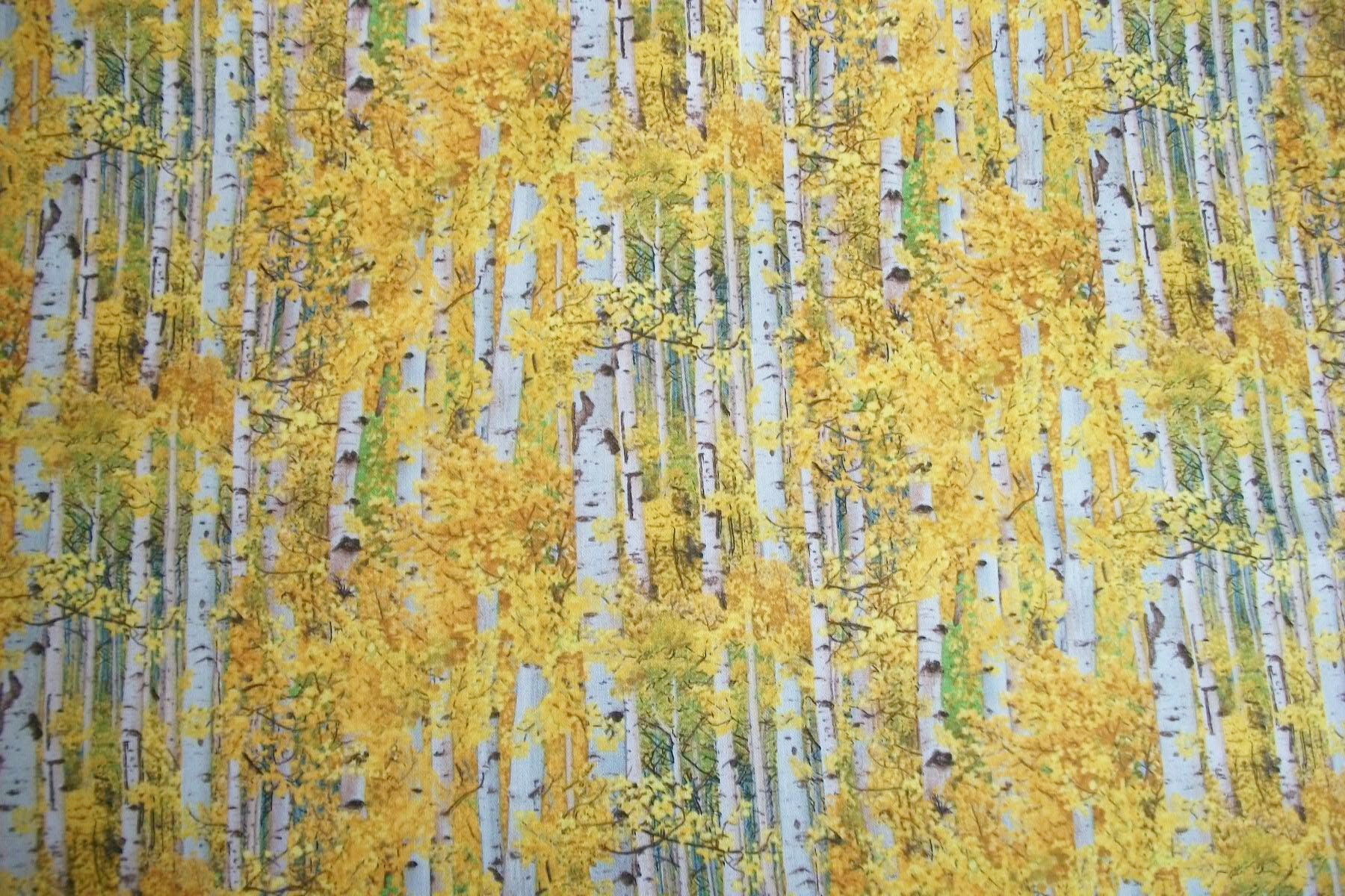 Tree Fabric Aspen Fall Tree Fabric by the Yard Elizabeth - Etsy
