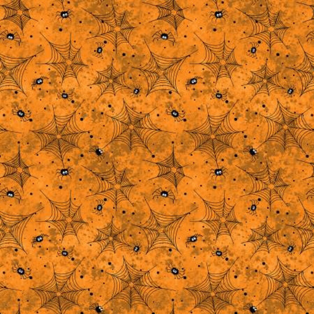 Halloween Fabric, Spider Web Fabric, by the Yard, Wyndham Fabrics ...