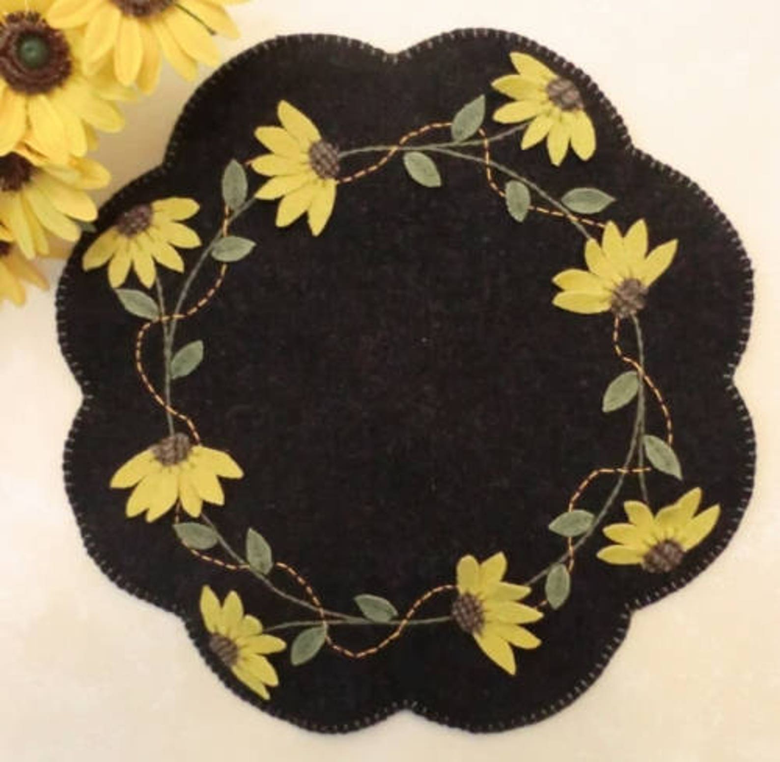 Wool Applique Pattern Flower Pattern Summer Wool Applique - Etsy