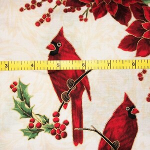 Cardinal Fabric, Bird Fabric, Christmas Fabric, by the Yard, Winter ...