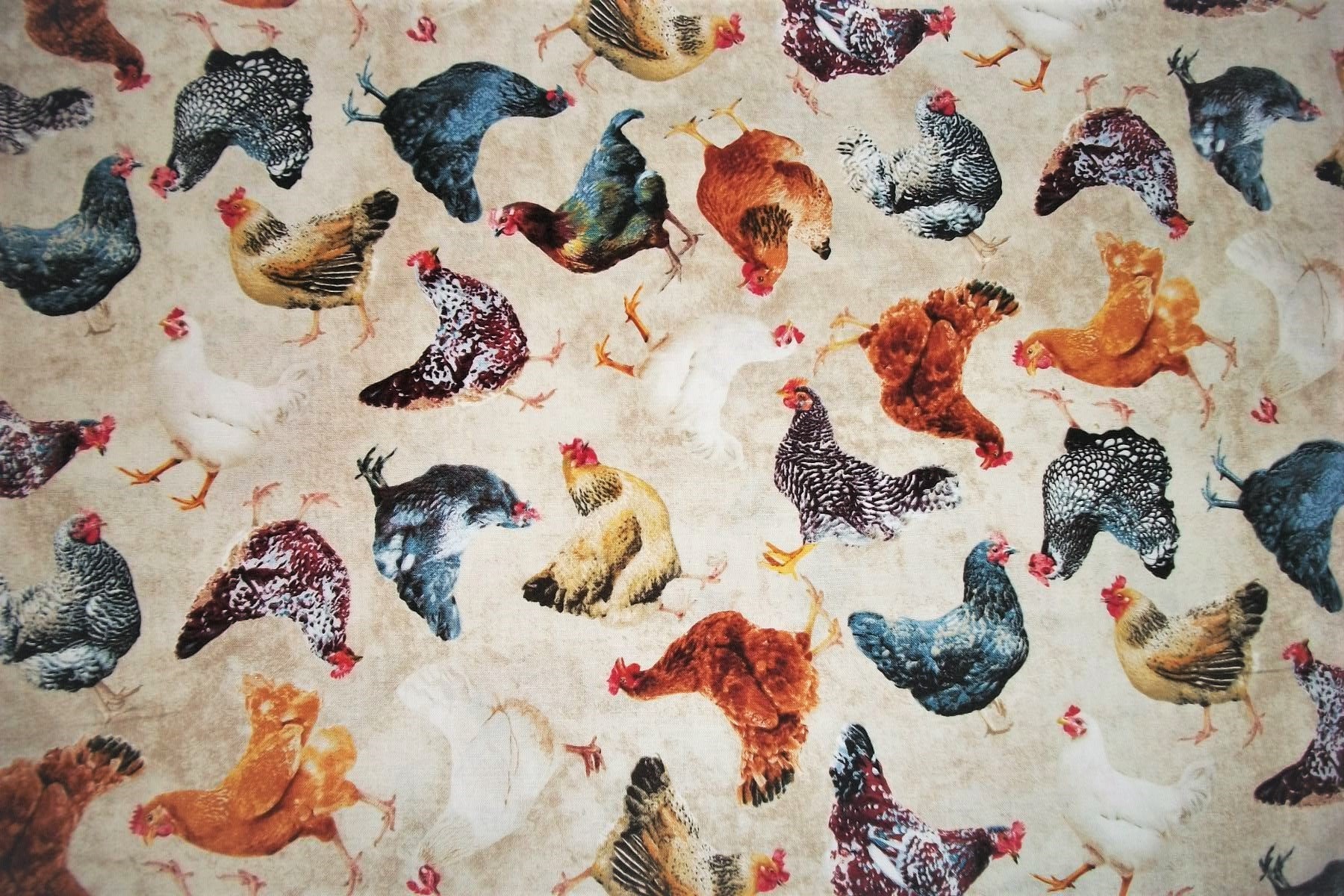 Chicken Fabric Hen Fabric By The Yard Timeless Treasures | Etsy