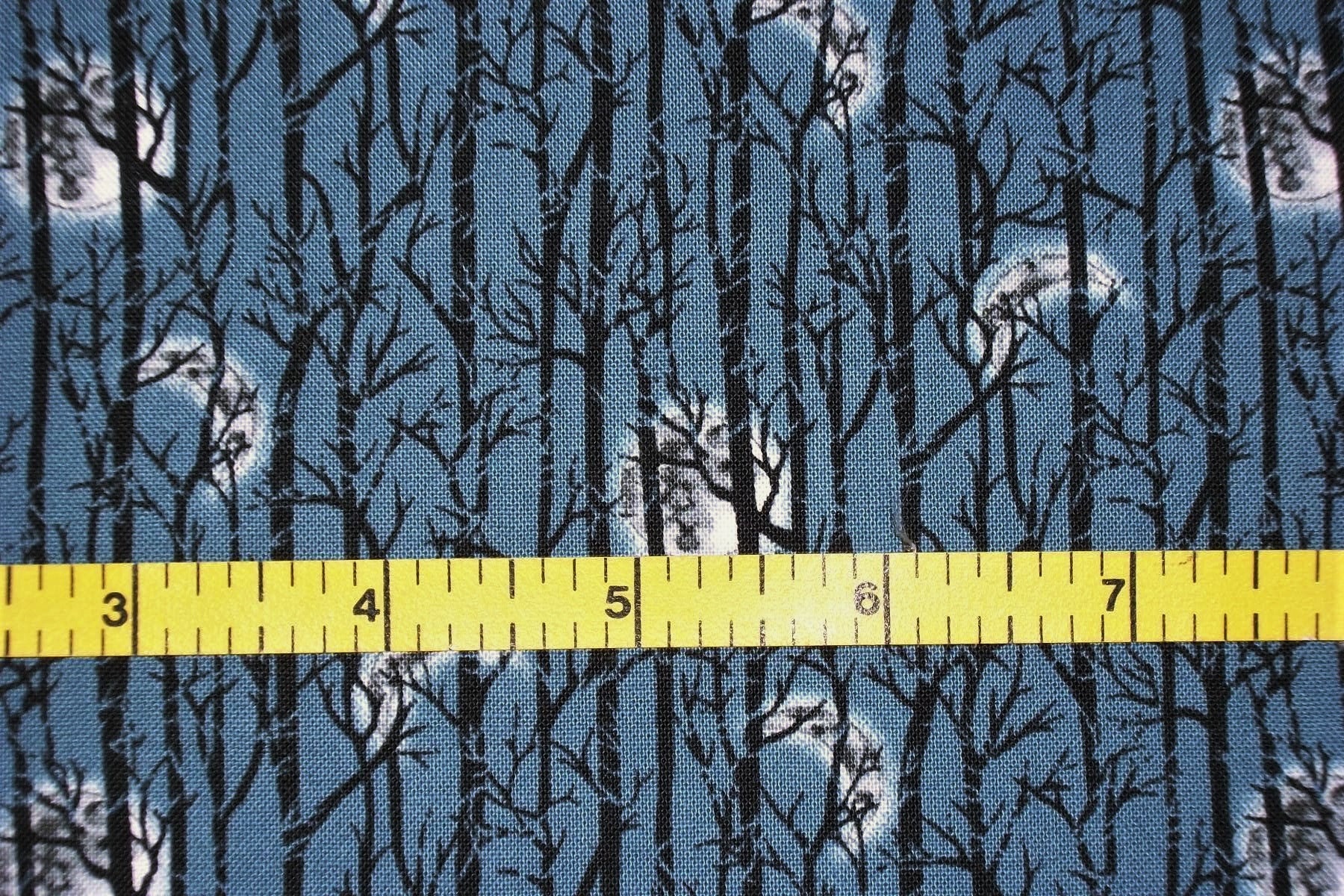 Halloween Fabric Haunted Tree Fabric Moon Fabric By The | Etsy