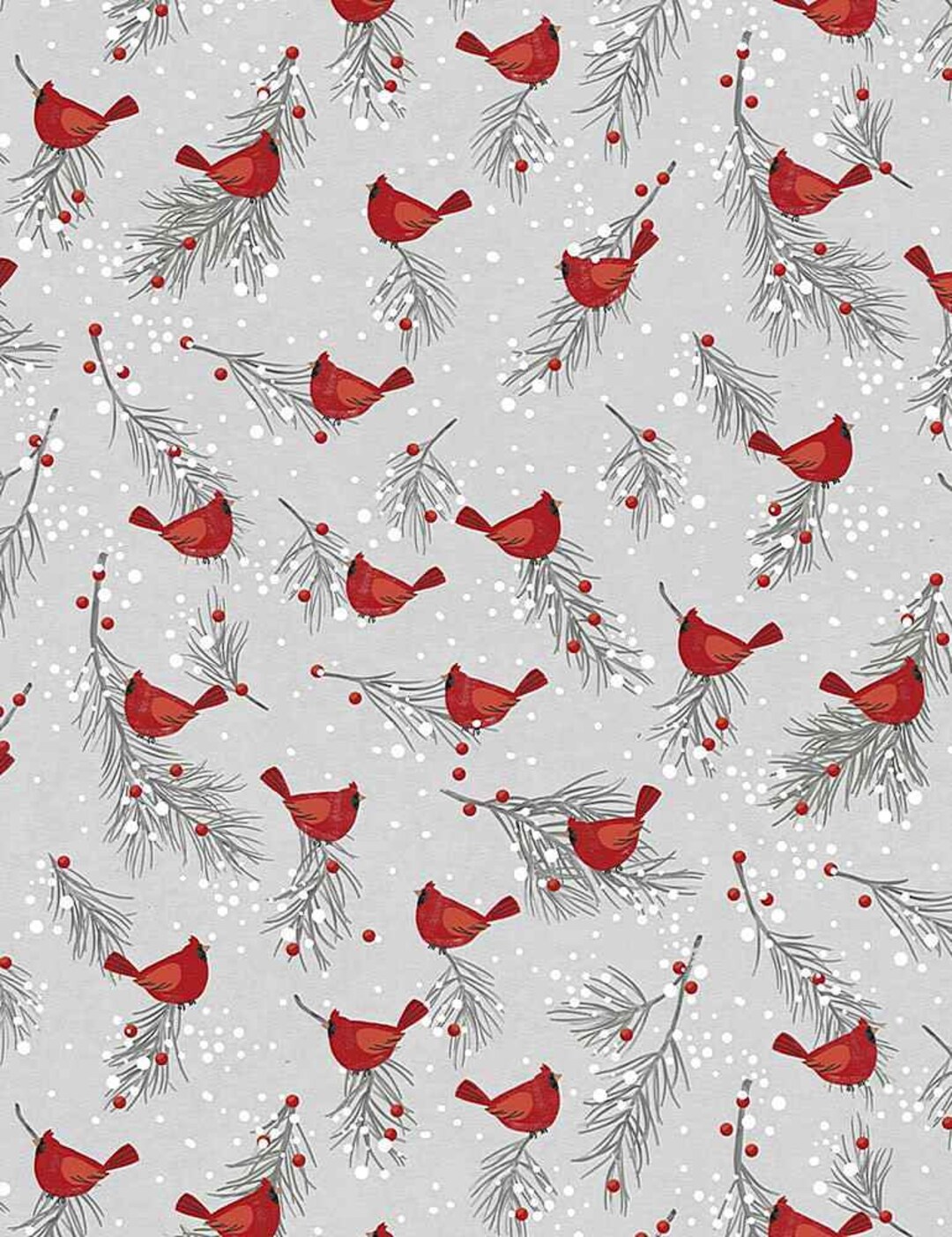 Cardinal Fabric Bird Fabric by the Yard Winter Fabric - Etsy