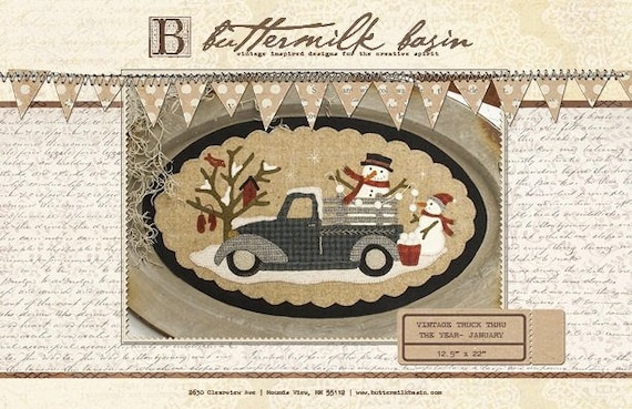 Wool Applique Pattern Red Truck Wool Candle Mat Pattern - Etsy