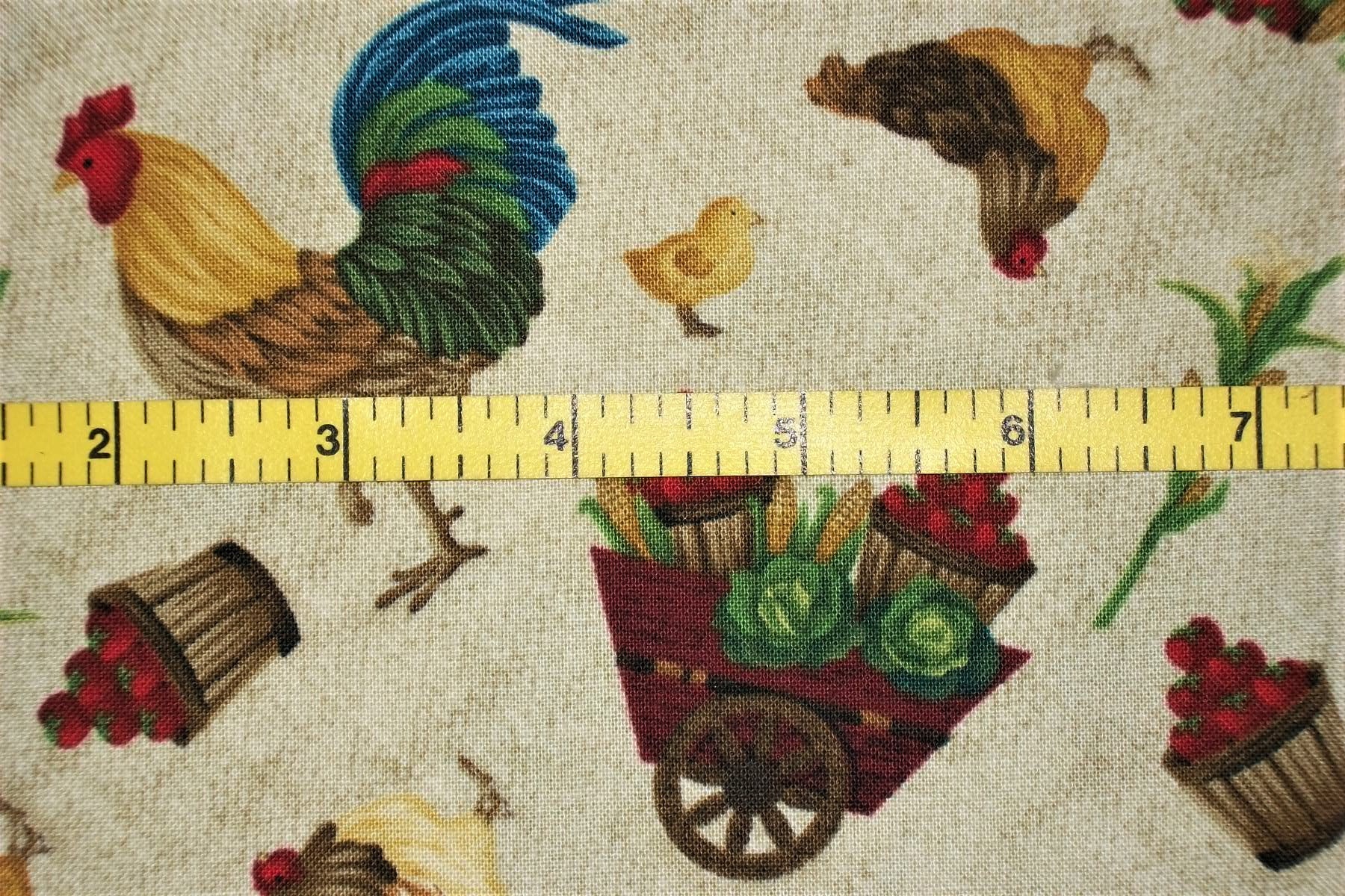 Chicken Fabric Rooster Fabric by the Yard Henry Glass - Etsy