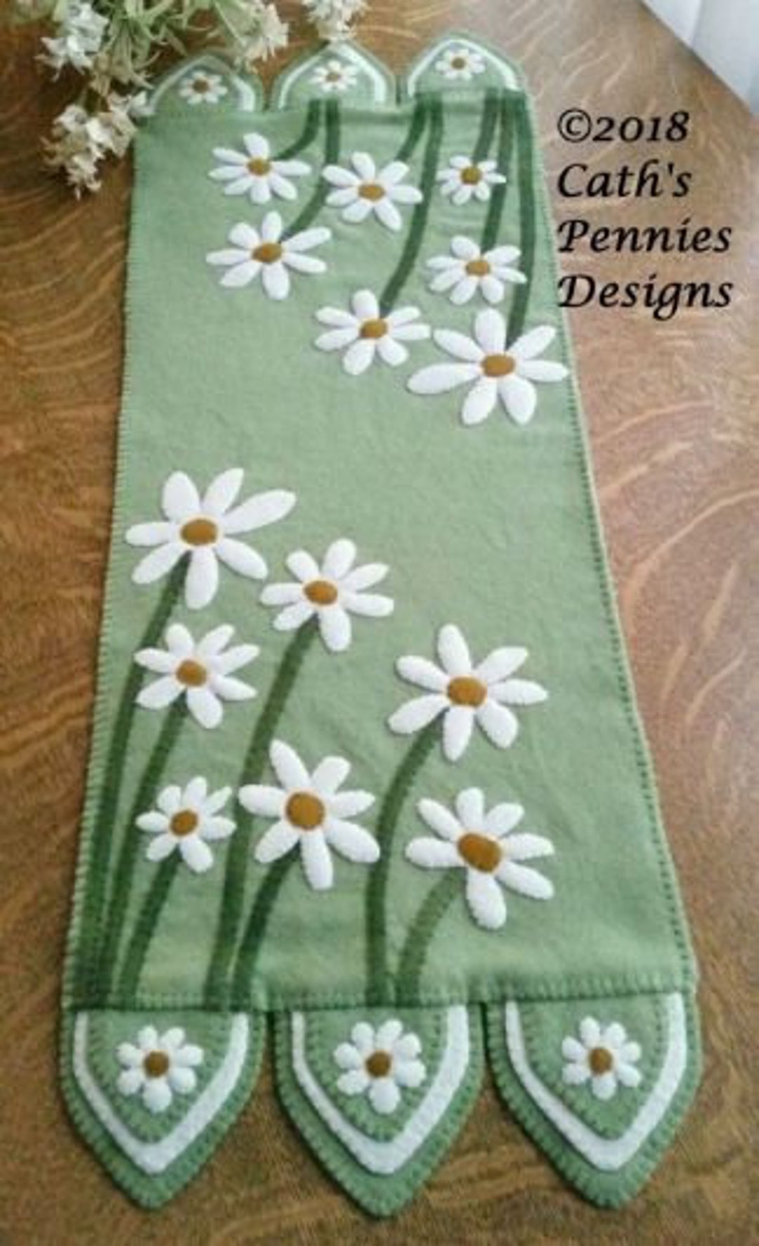 Wool Applique Pattern, Flower Pattern, Easter Wool Applique, Wool Table ...