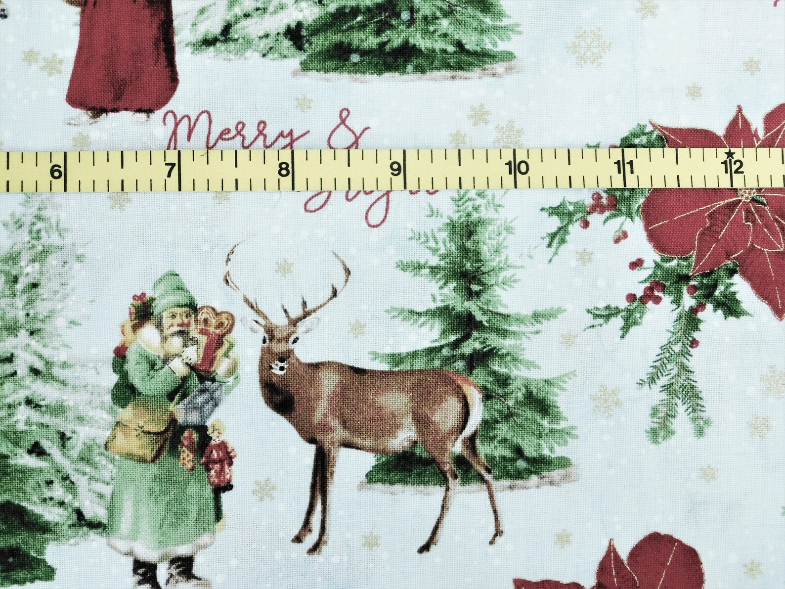 Christmas Fabric Santa Fabric Holiday Fabric by the Yard - Etsy