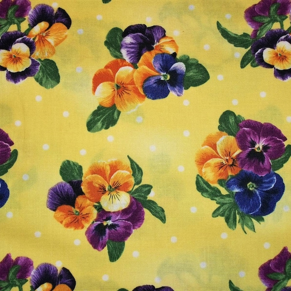 Pansies Fabric - Etsy