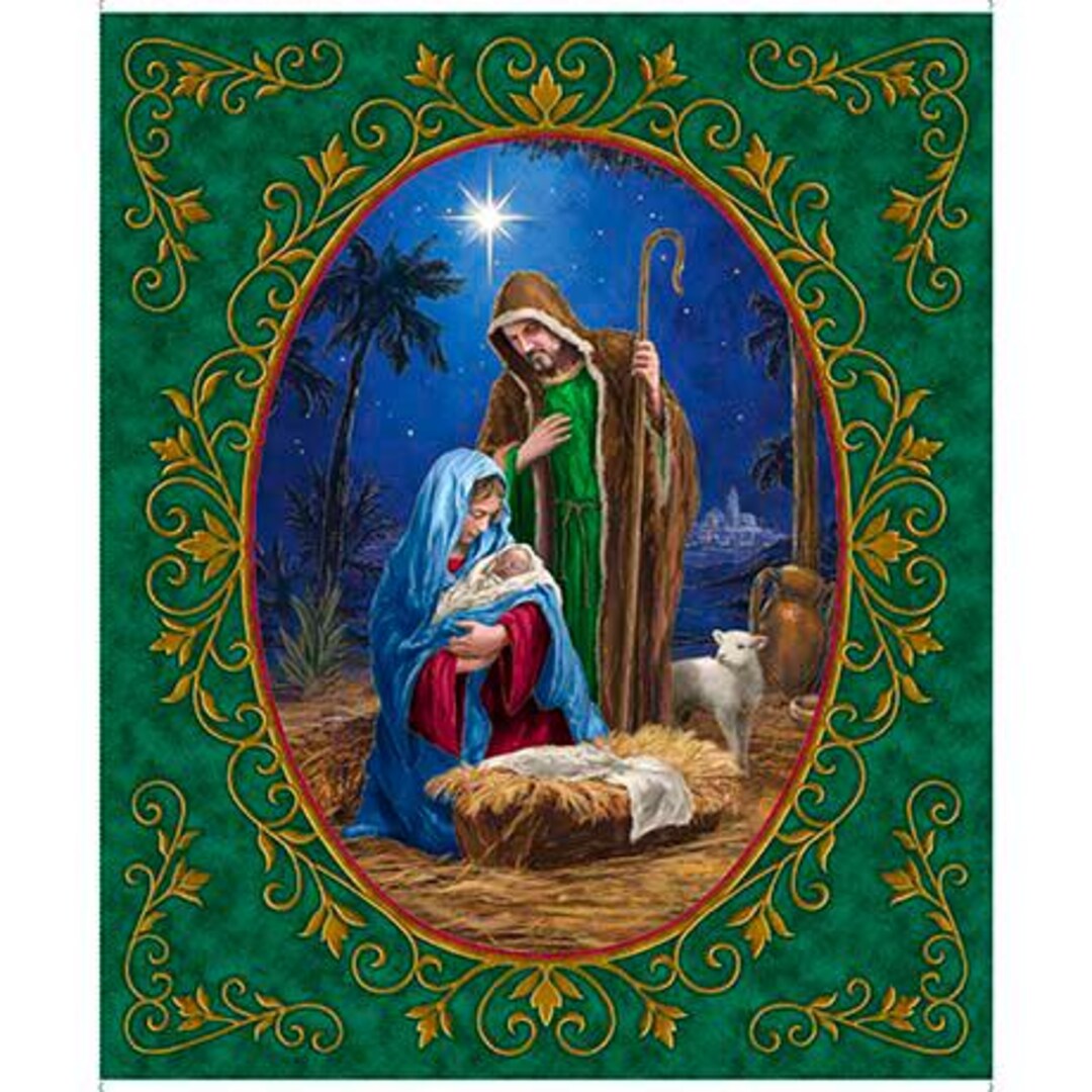 Nativity Panel Fabric, Christmas Panel Fabric, Christmas Fabric ...