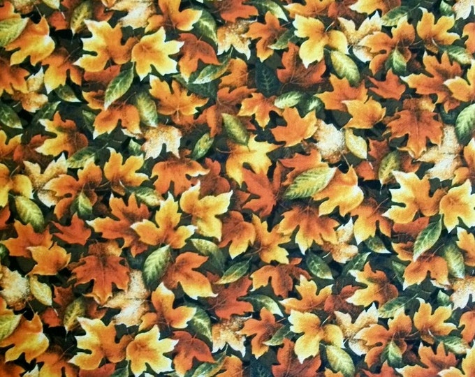 Fall Fabric, by the Yard, RJR Fabrics, Autumn Romance Collection Orange, Fall Autumn Leaves ...