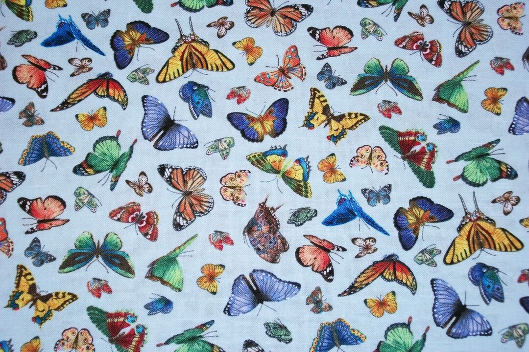 Butterfly Fabric, Nature Fabric, by the Yard, Elizabeth Studios, Sewing ...