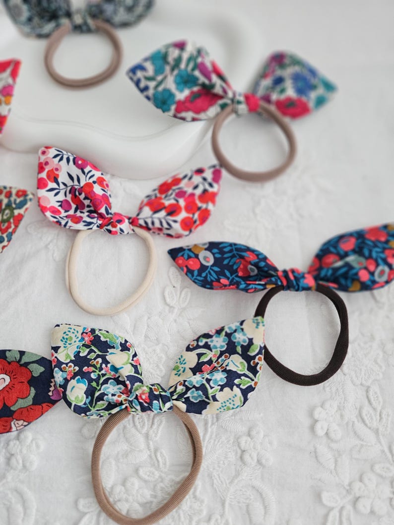 Liberty London Fabric Bunny Ear Hair Tie: Handmade Floral Bobble - Etsy